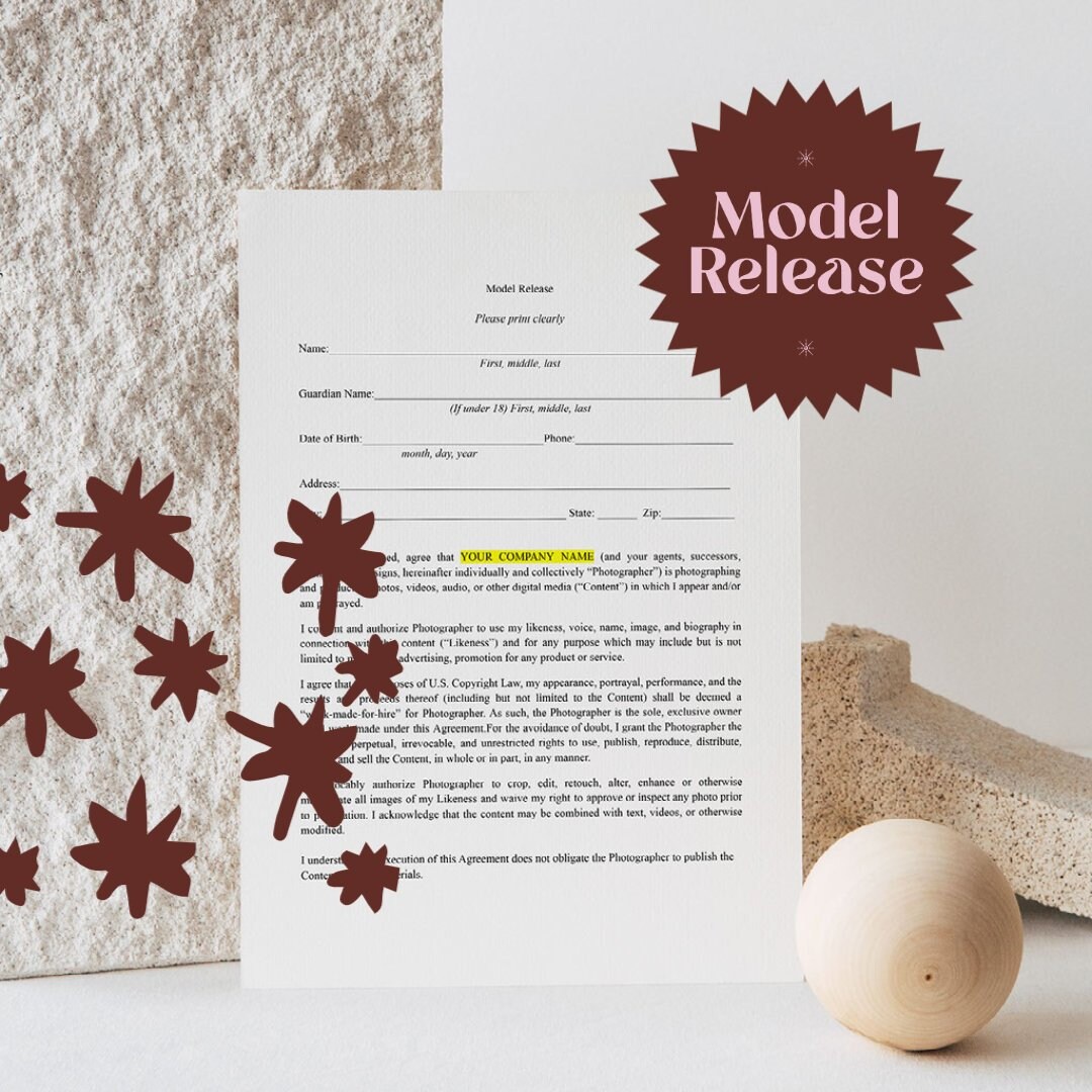 Model Release Template Digital Download - Etsy