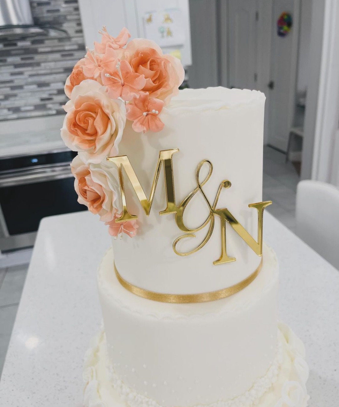 Wedding Initial Fancy Cake Charm/engagement/personalized/personalized ...