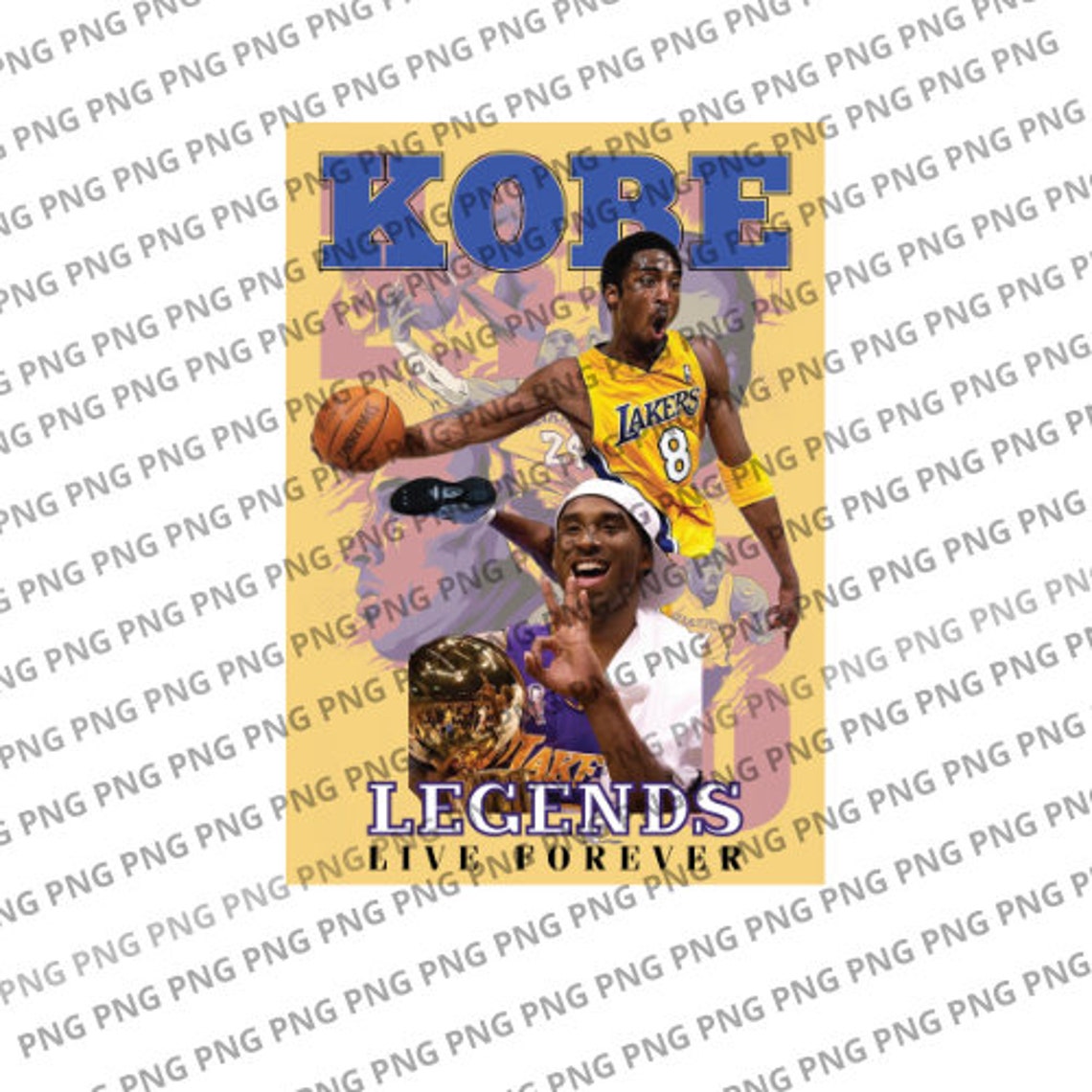 Kobe Bryant Mash up With Signature Graphic Png Psd Download - Etsy