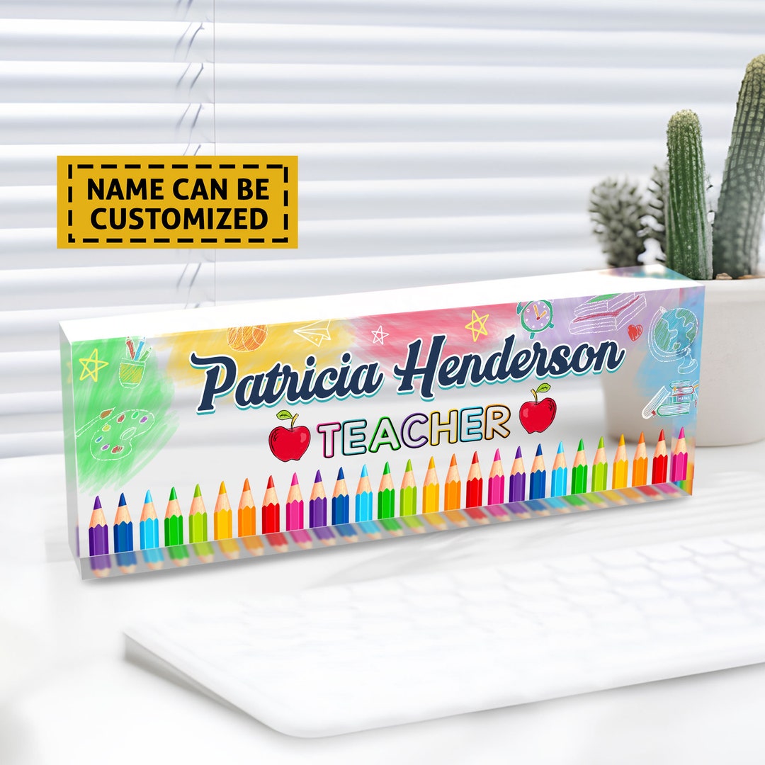 Custom Teacher Desk Name Plate, Teacher Gifts, Back to School Gifts ...