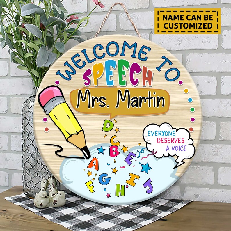 Welcome to Speech Door Sign, Speech Therapy Sign, Speech Language ...
