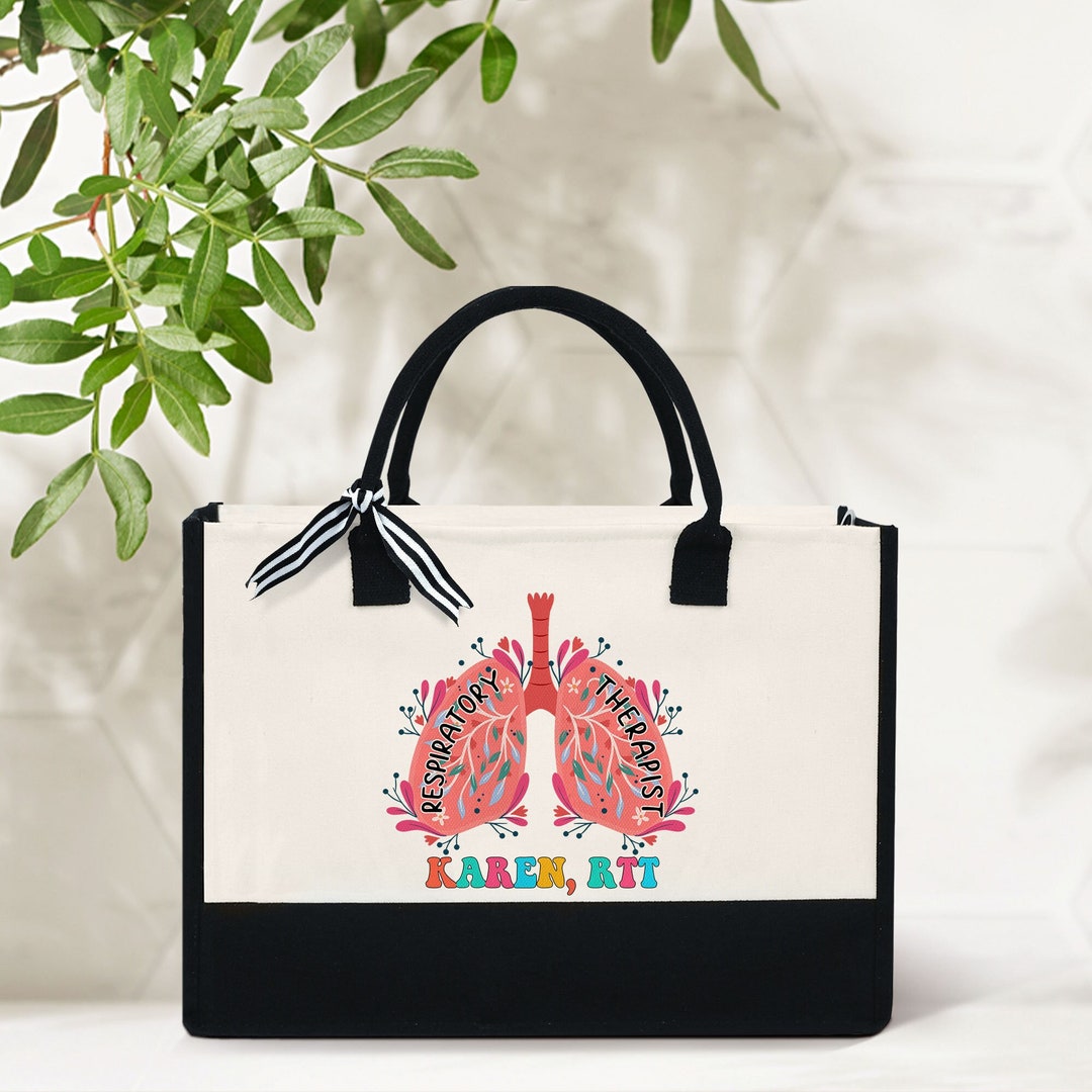 RT Canvas Tote Bag, Respiratory Therapist Tote Bag, Respiratory ...
