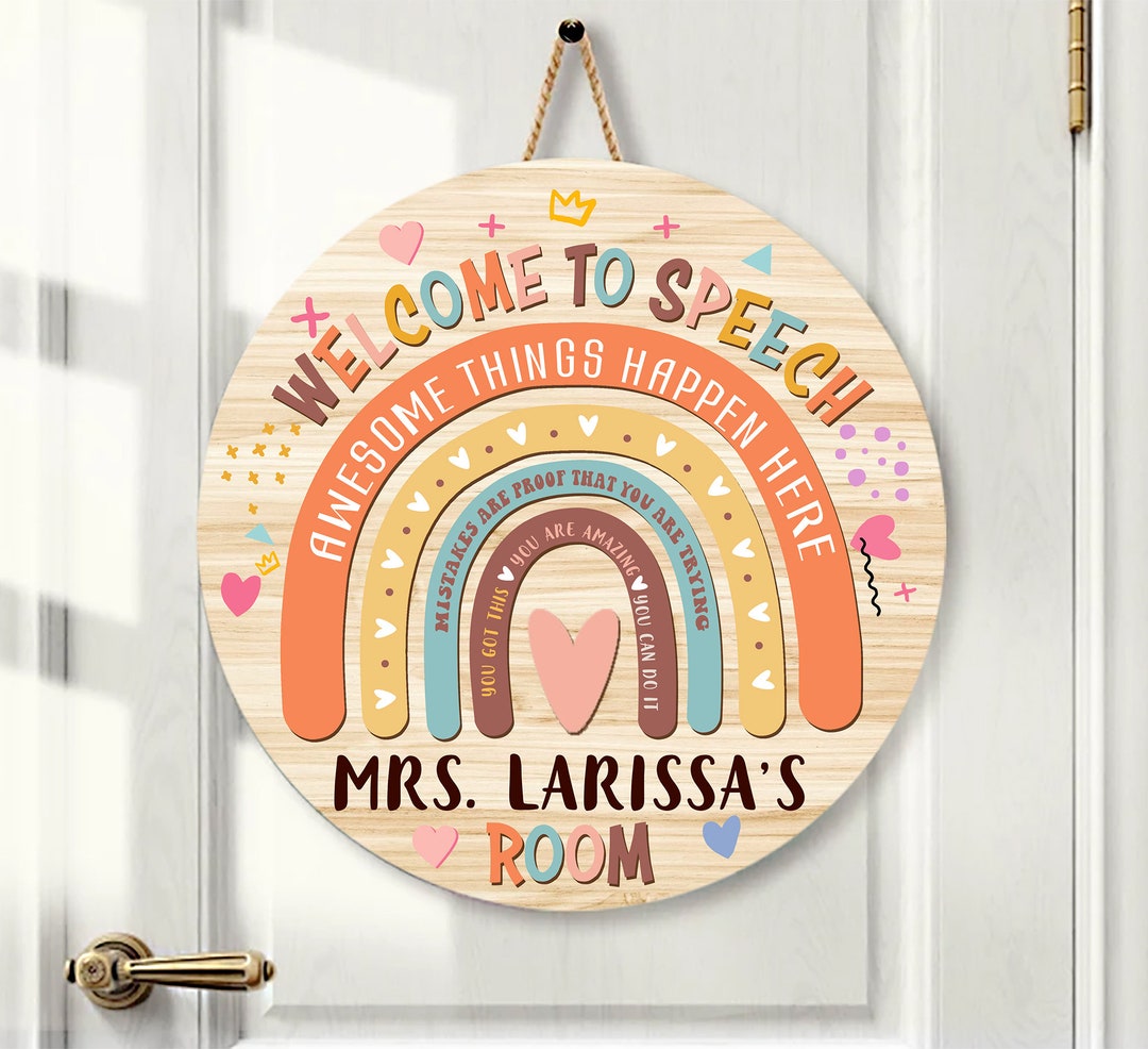 Welcome to Speech Door Sign, Speech Teacher Sign, Speech Therapist Gift ...