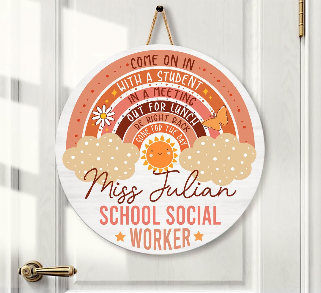 School Counselor Office Sign, Metal Teacher Door Hanger, Teacher ...