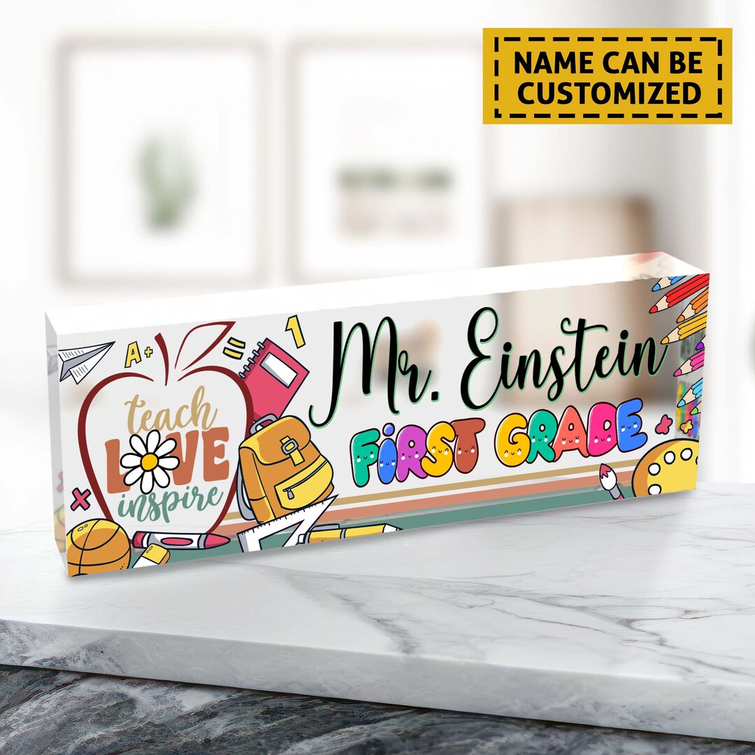 Personalized Teacher Desk Name Plate, Teacher Appreciation Gift ...