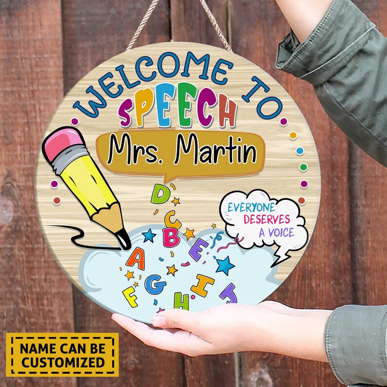 Welcome to Speech Door Sign, Speech Therapy Sign, Speech Language ...