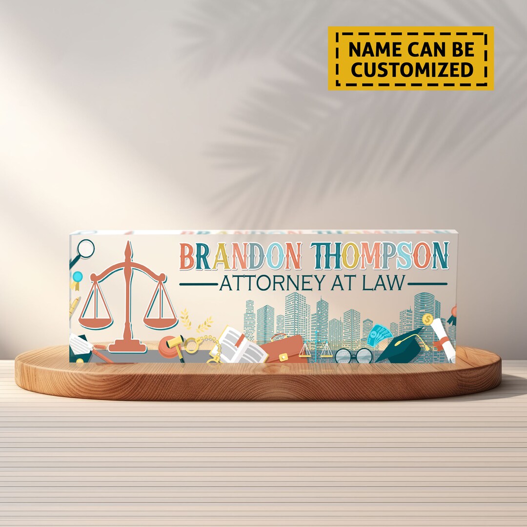 Lawyer Desk Name Plate, Personalized Business Gift for Lawyers ...