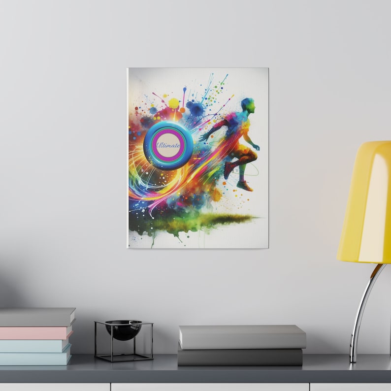 Ultimate Frisbee Canvas Frisbee Art Sports Lover Frisbee Coach Flying ...