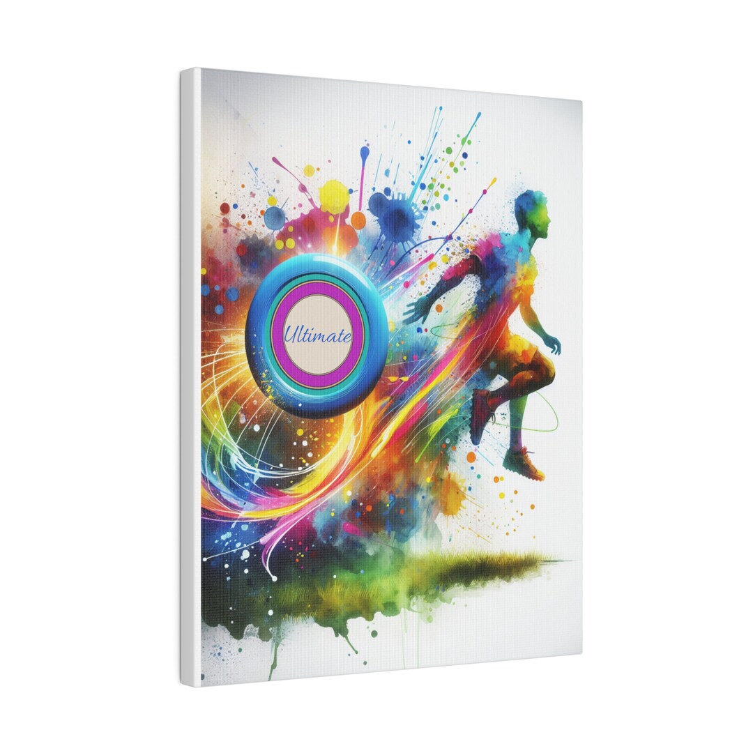 Ultimate Frisbee Canvas Frisbee Art Sports Lover Frisbee Coach Flying ...
