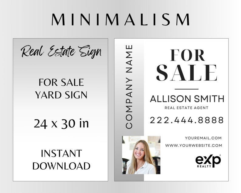 Modern Real Estate Yard Sign Template: Customizable Canva Design ...