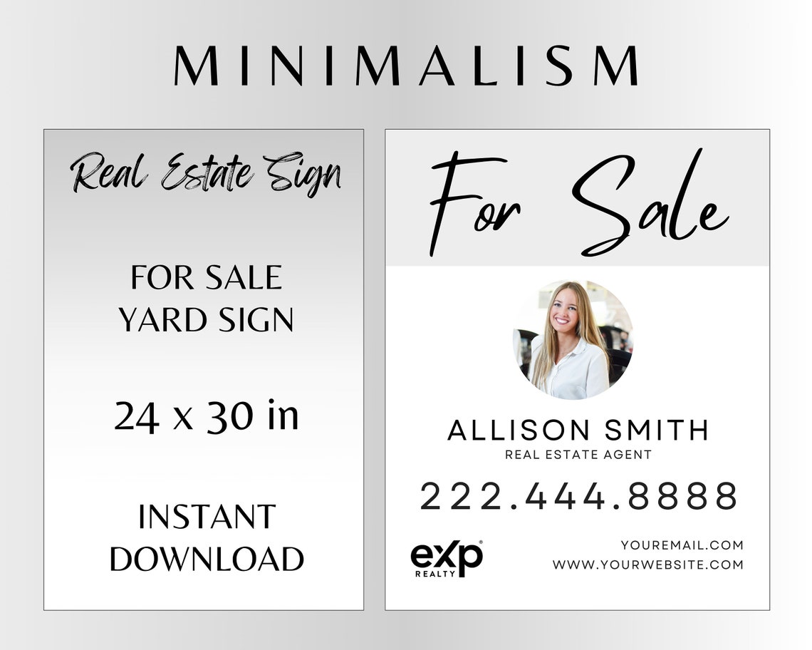 Modern Real Estate Yard Sign Template: Customizable Canva Design ...