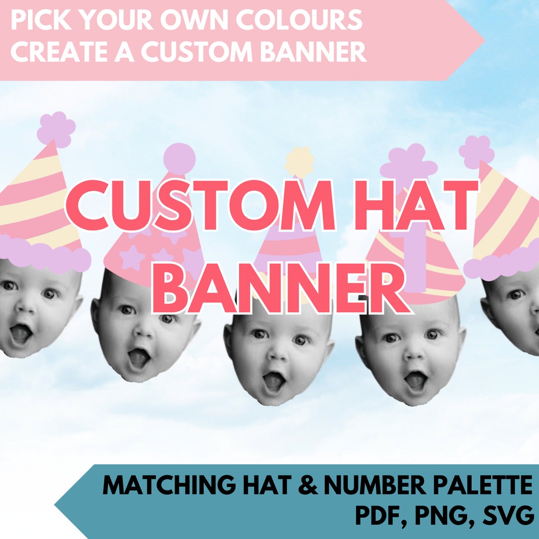 Custom Kids Birthday Party Hat Banner Instant Download Banner Kids ...