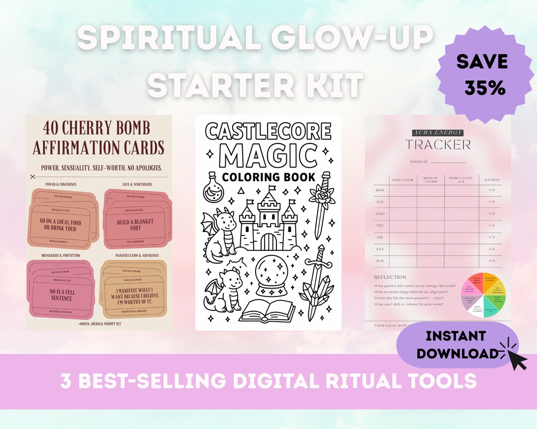 Spiritual Glow-up Starter Kit | Printable Affirmations + Journals ...