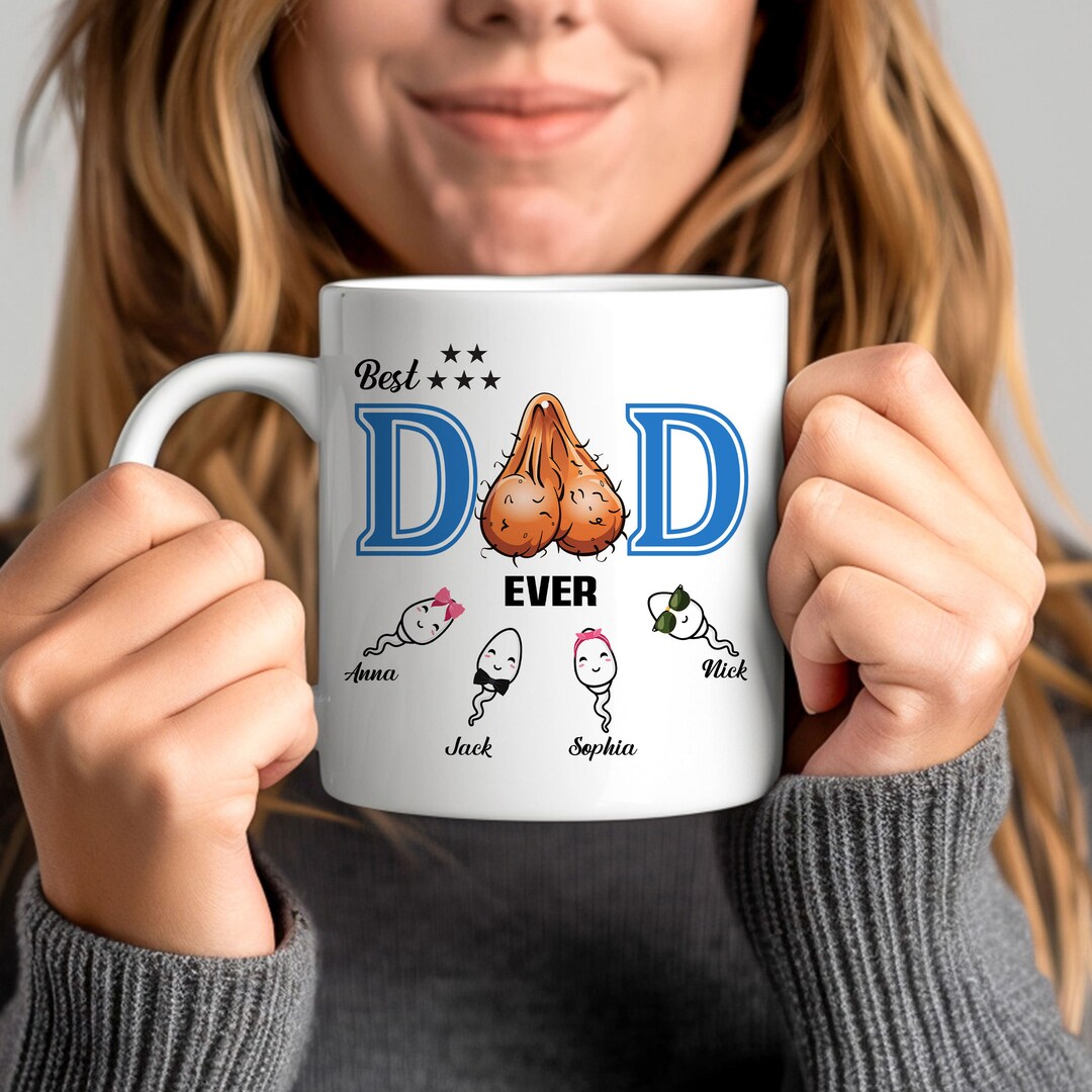 Personalized Dad Mug, Best Dad Ever Mug, Custom Kids Name Mug, Coffee ...