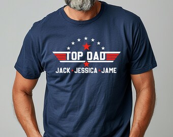 Personalized Top Dad Shirt, Father's Day Shirt, Custom Top Dad Tshirt ...
