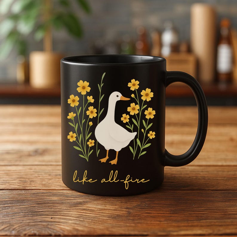 All Fire Goose Mug, Adorable Goose Design, I Love You, Goose Love, Book ...