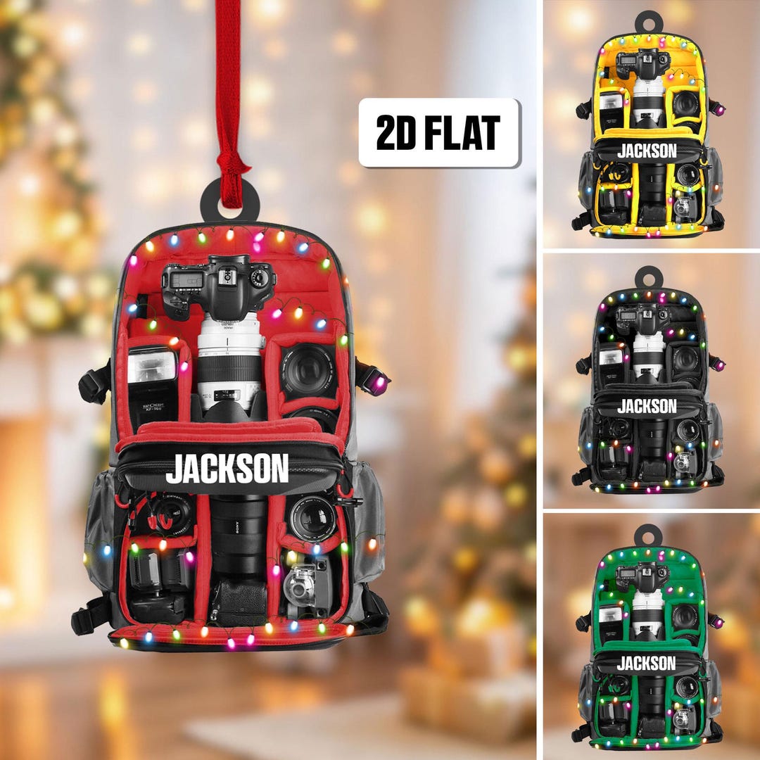 Personalized Camera 2D Flat Ornament 2024, Custom Christmas Tree ...