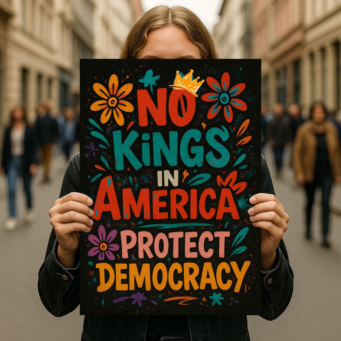Protect Democracy Sign, No Kings in America Anti-trump Poster ,freedom ...