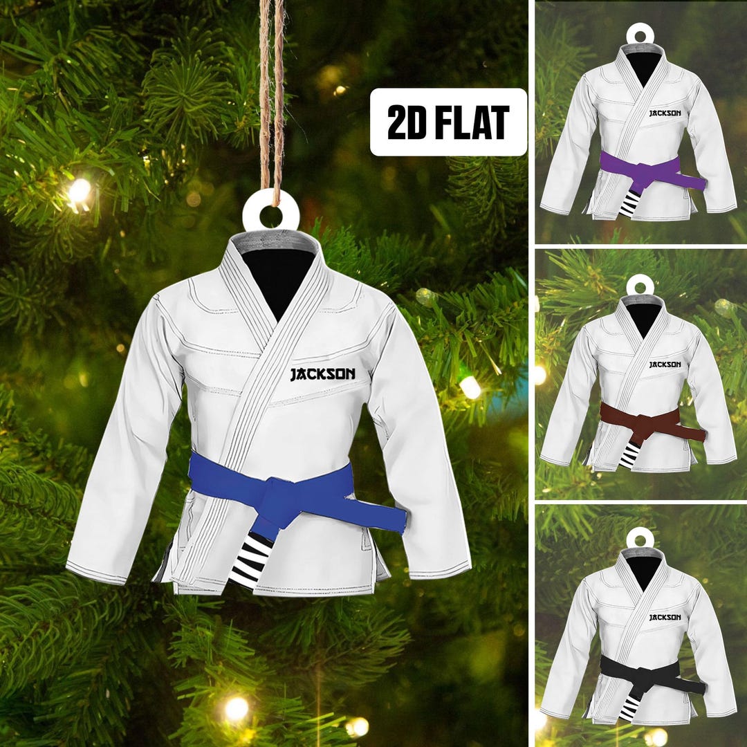 Personalized Jiu Jitsu Flat 2D Ornament, Custom Jiu Jitsu Christmas ...