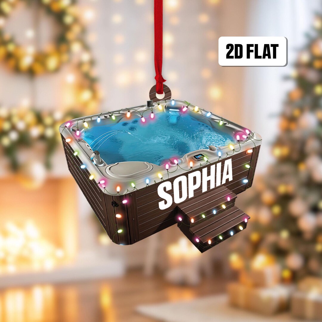 Personalized Jacuzzi 2D Flat Ornament, Jacuzzi Spa Christmas Ornament ...