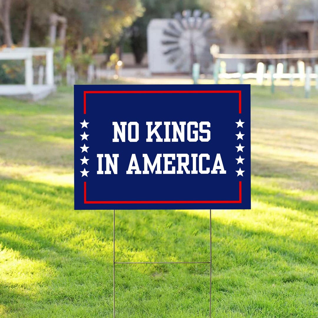 No Kings in America Yard Sign, Anti-trump, Protest Yard Sign, Democracy ...