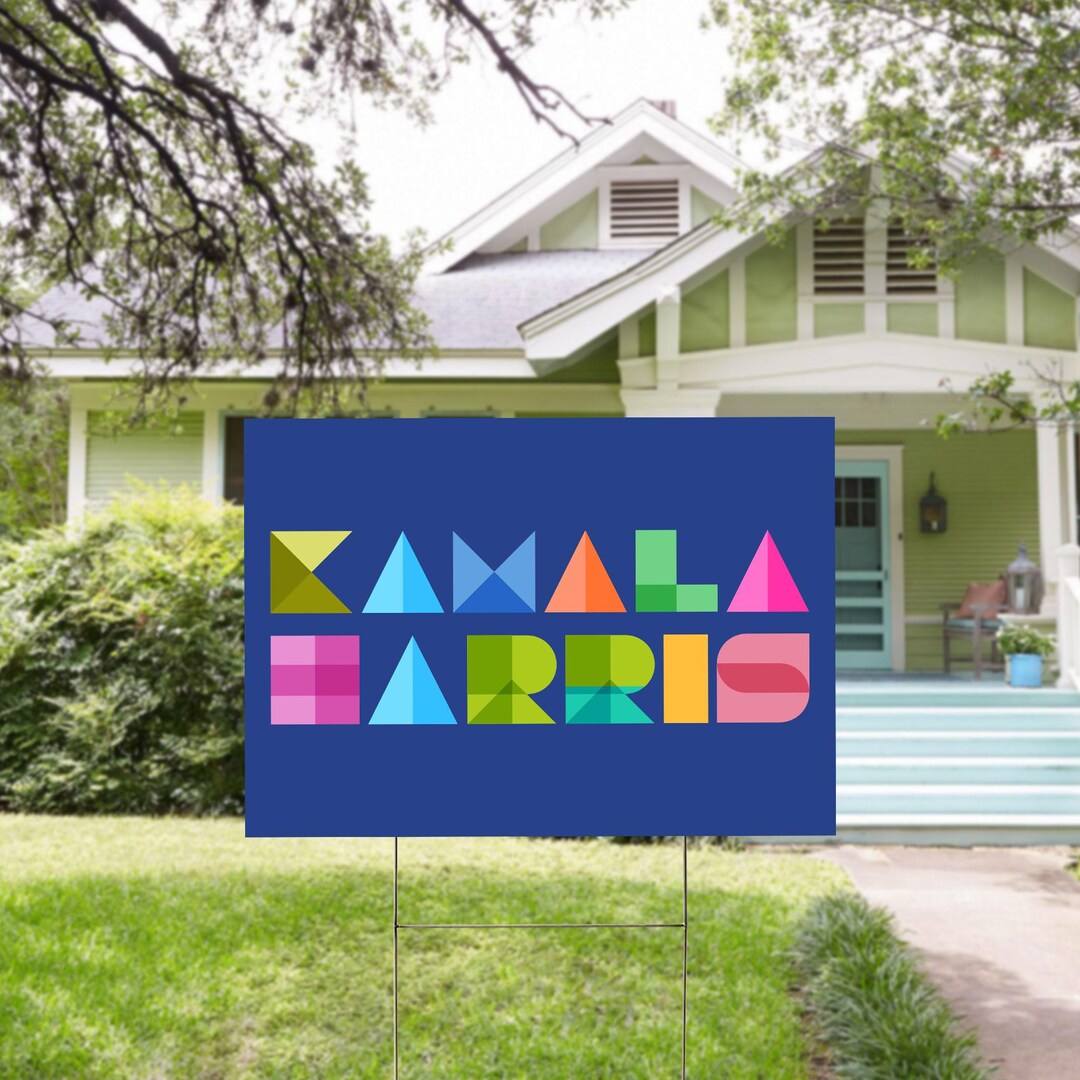 Kamala Harris 2024 Yard Sign, Kamala Harris Quilt Style Geometric ...