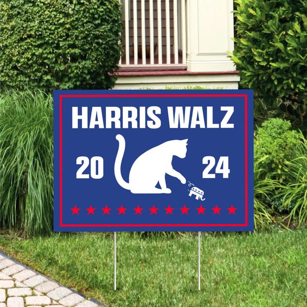 Vote Harris Walz Plastic Yard Sign, Kamala Harris Walz 24 Yard Sign ...