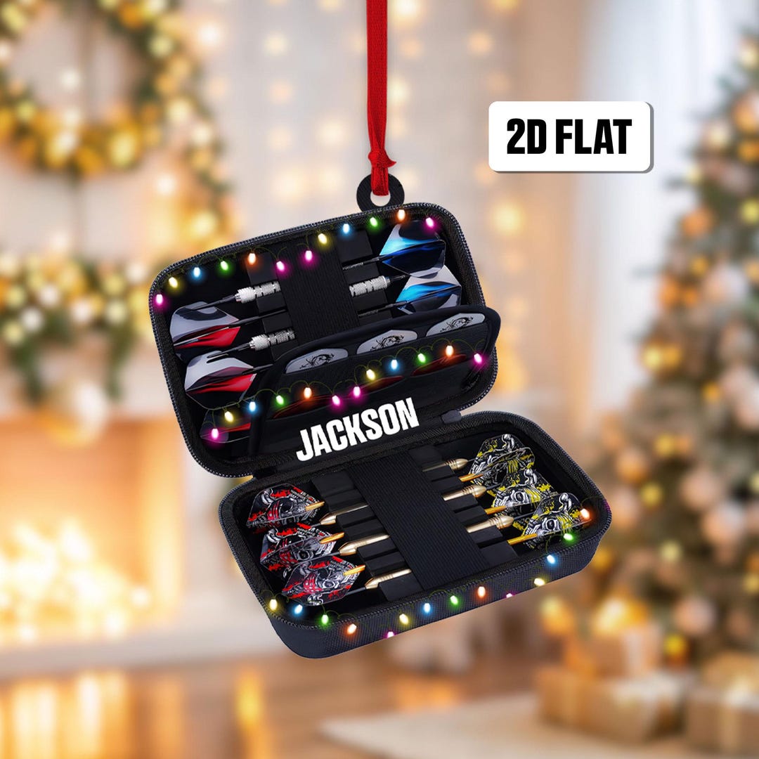 Personalized Darts 2D Flat Ornament, Custom Darts 2D Flat Christmas ...