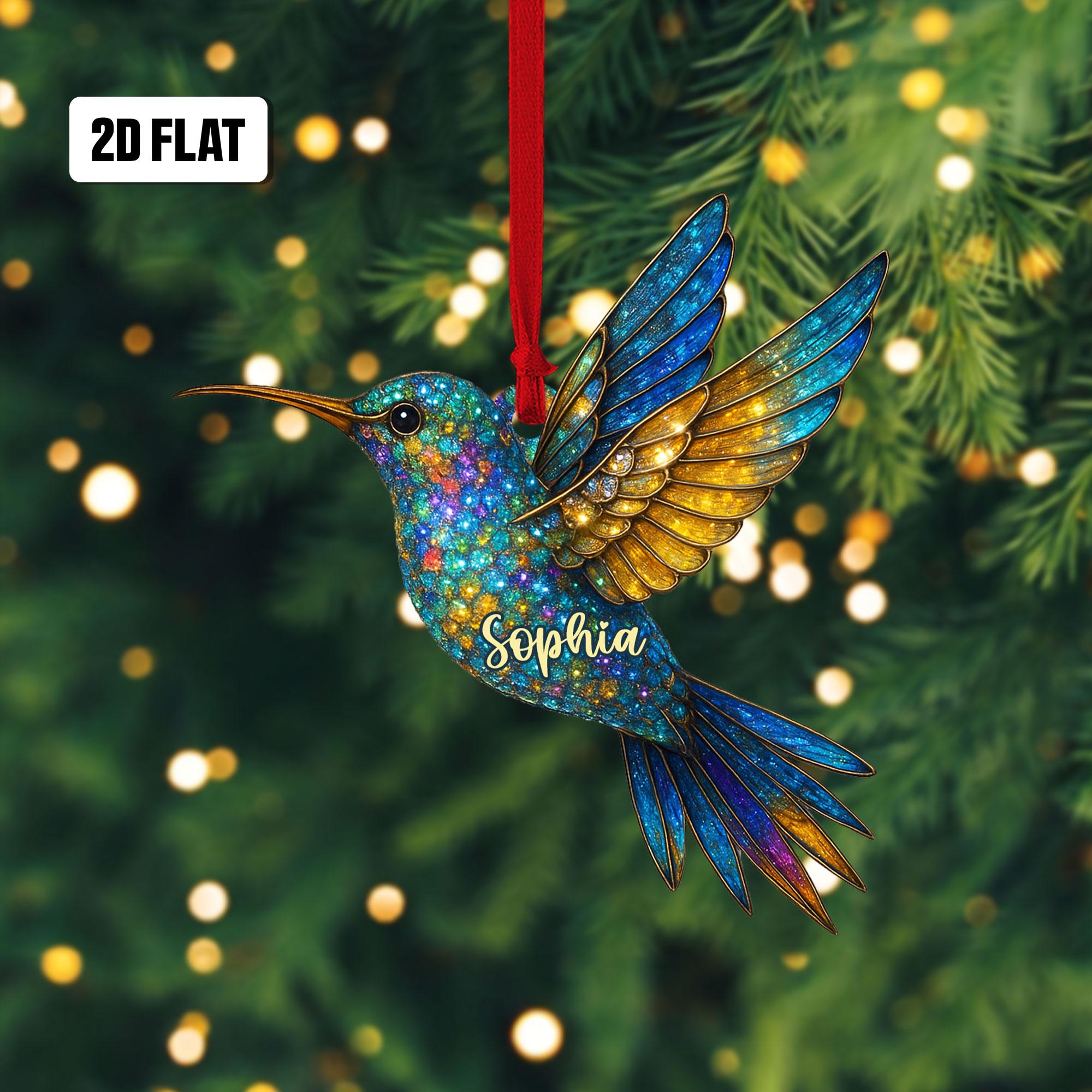Personalized Hummingbird 2D Flat Ornament, Custom Name Hummingbird ...