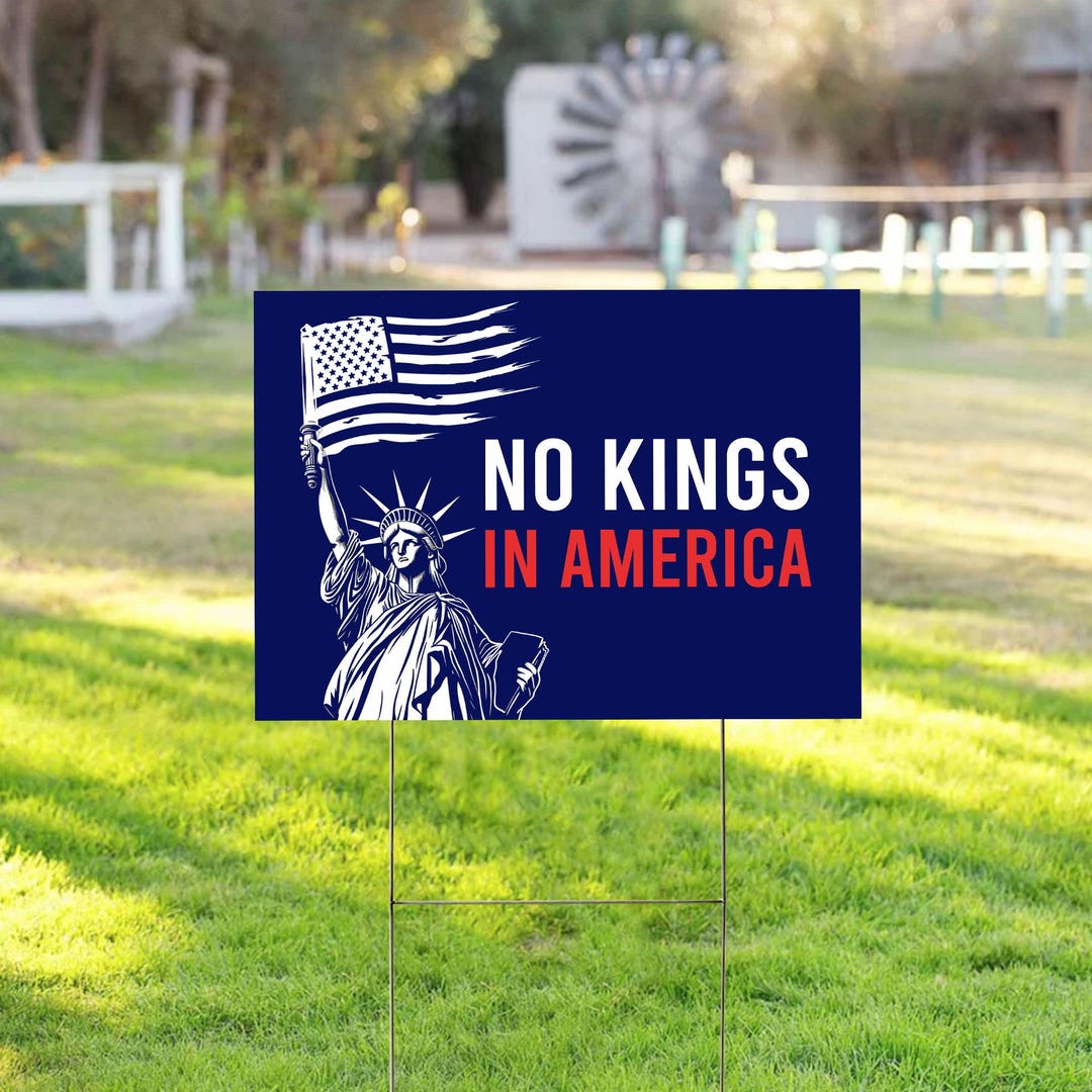 No Kings in America Yard Sign, Anti-trump, Protest Yard Sign, Democracy ...