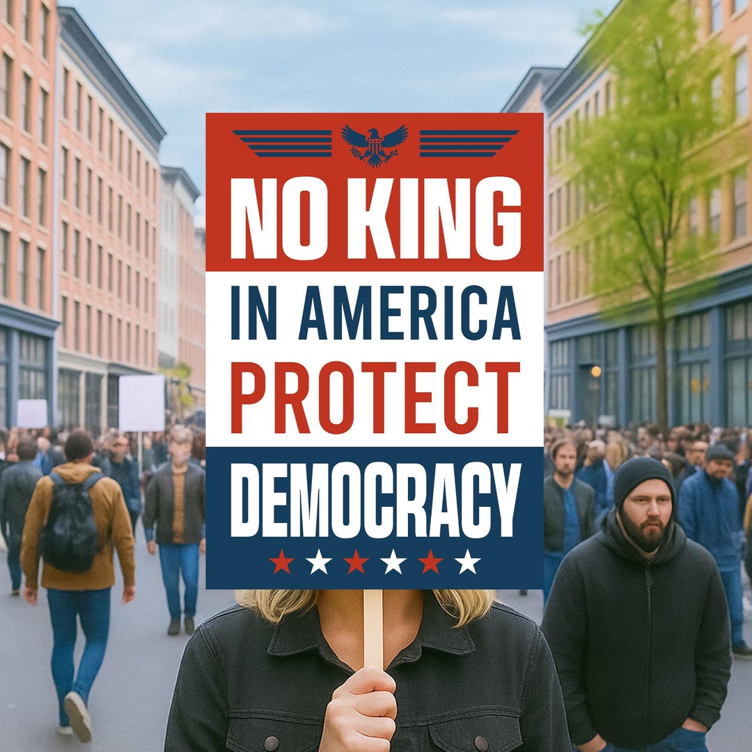 Protect Democracy Sign, No Kings in America Anti-trump Poster ,freedom ...