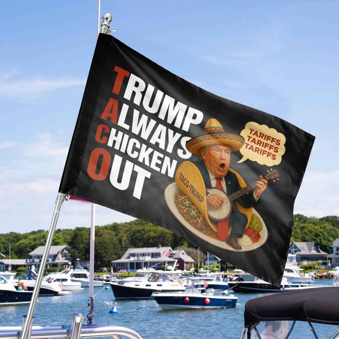 Let's Go Taco Trump Always Chickens Out Flag, RESIST Flag, Anti Trump ...