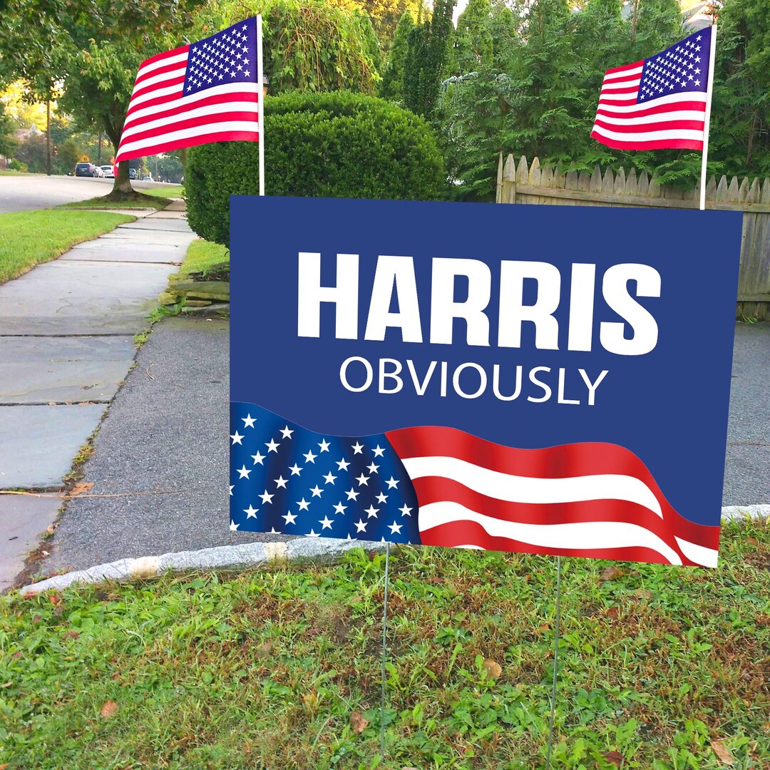 Kamala Harris Obviously Yard Sign, Kamala Harris Yard Sign, Kamala ...