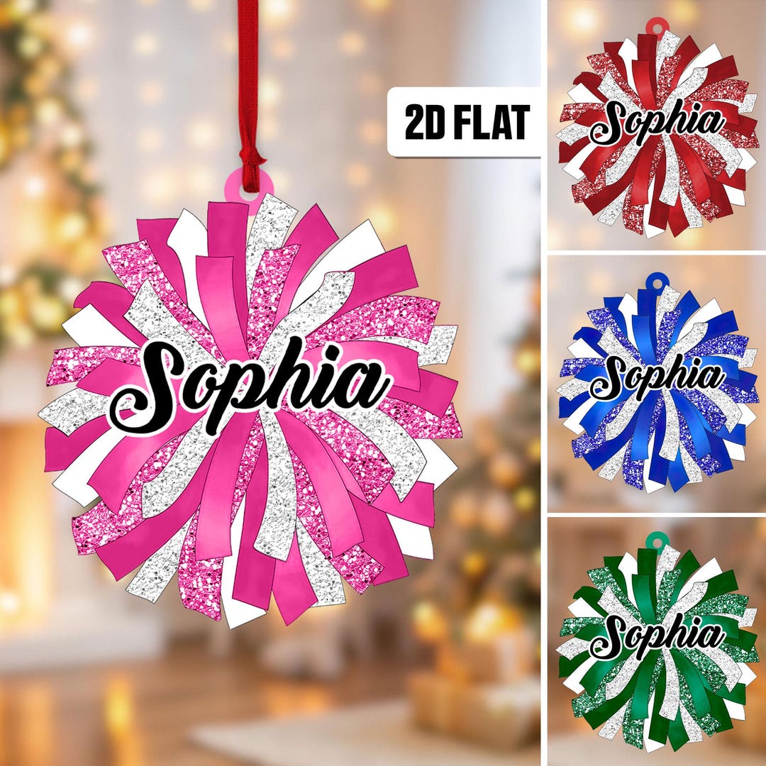 Personalized Cheerleader 2D Flat Ornament, Cheer Ornaments for ...
