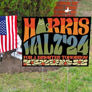 Vote Harris Walz Plastic Yard Sign, Kamala Harris Walz 24 Yard Sign ...