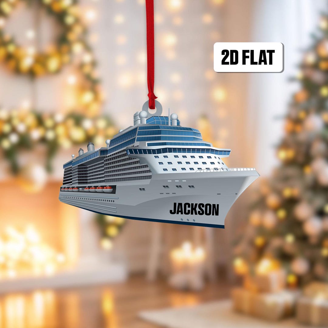 Personalized Cruise 2D Flat Ornament, Ship Ornament, Cruising Ornament ...