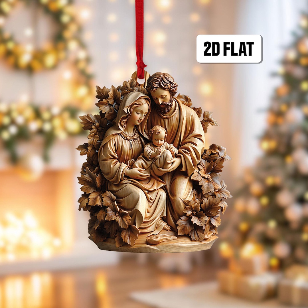 Christmas Nativity 2D Flat Ornament, Christmas Nativity Scene Ornament ...