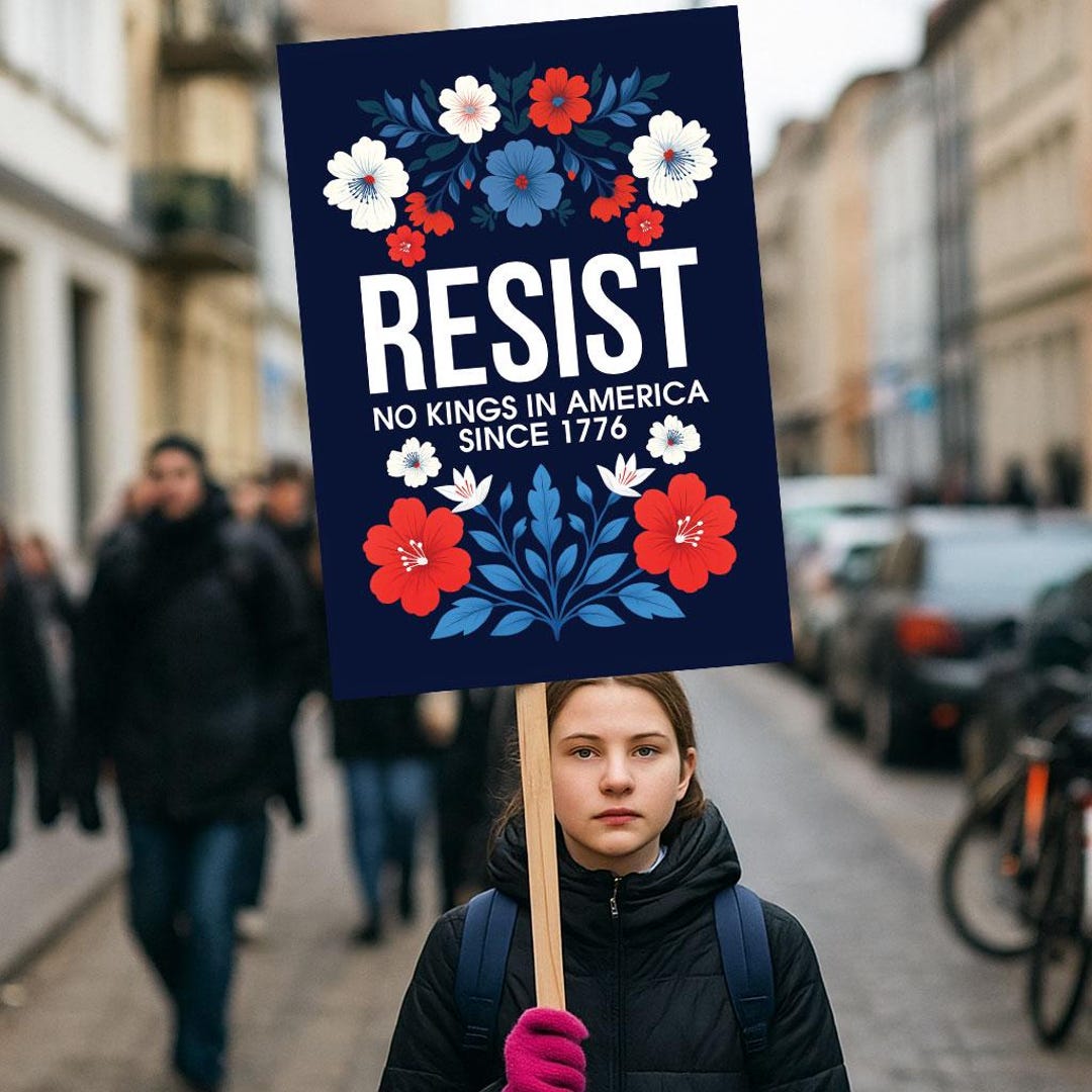 Resist No Kings Since 1776 in America Sign, Resist Fascism Sign, Anti ...