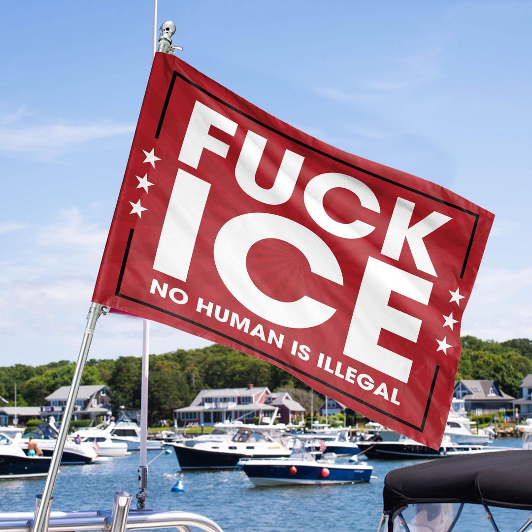 F*ck ICE Flag, Protest Flag, Anti Fascist Flag, Immigration Rights Sign ...
