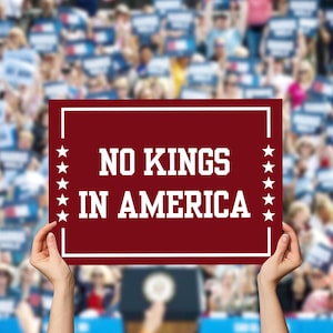 No Kings in America Yard Sign, Anti-trump, Protest Yard Sign, Democracy ...