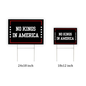 No Kings in America Yard Sign, Anti-trump, Protest Yard Sign, Democracy ...