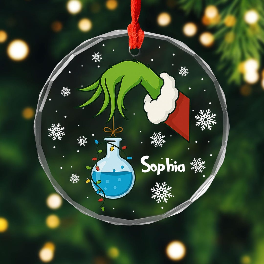 Personalized Science Lab Christmas Glass Ornament, Custom Ornament ...