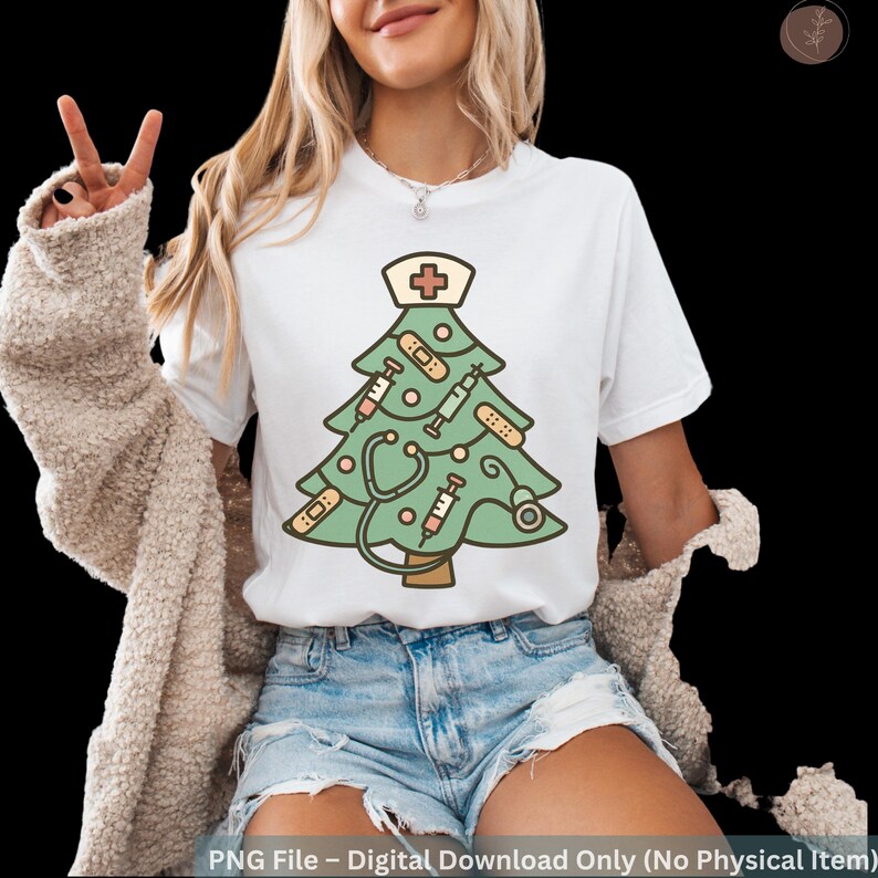 Nurse Christmas Tree PNG | Medical Ornaments Clipart (digital Download ...