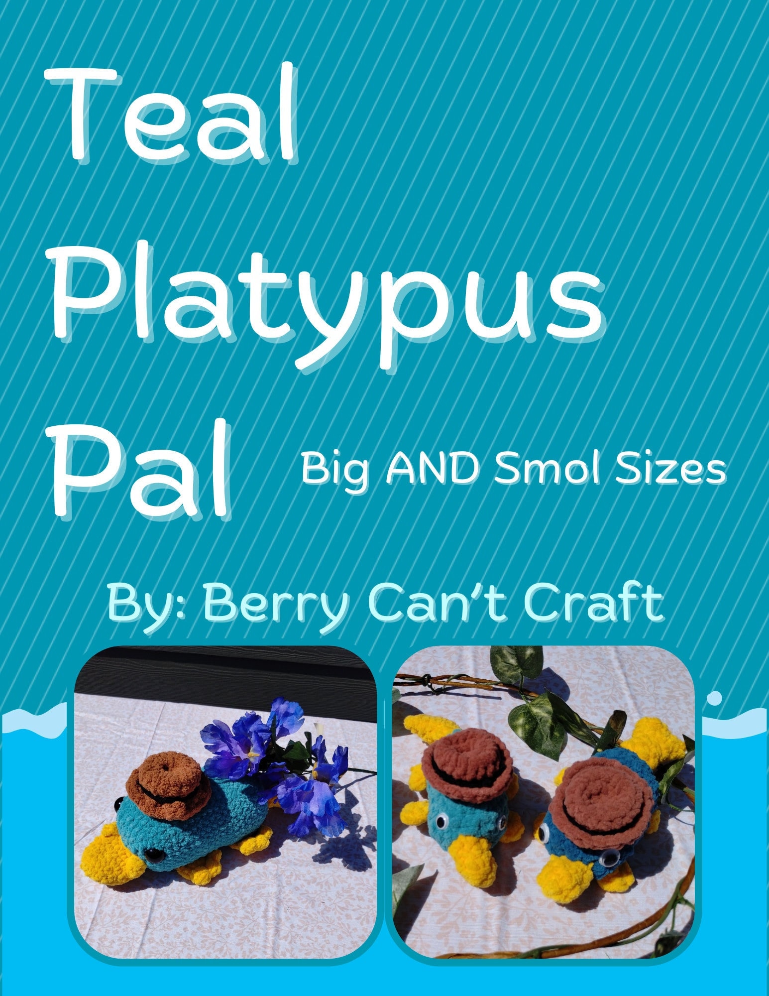 BIG and SMOL Teal Platypus Pal Pattern - Etsy