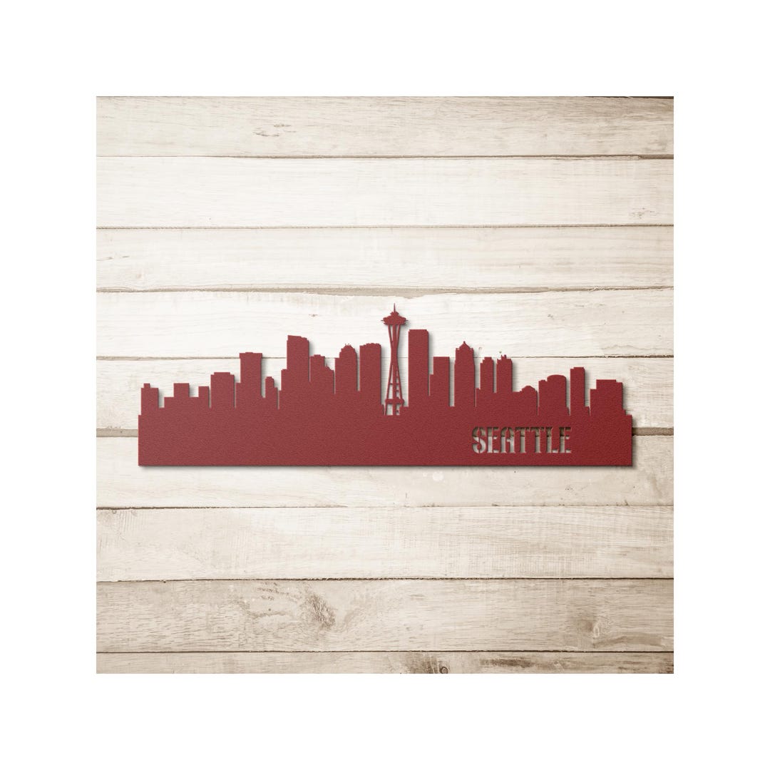 Seattle Skyline Metal Sign, Seattle Metal Sign, Seattle Wall Art ...