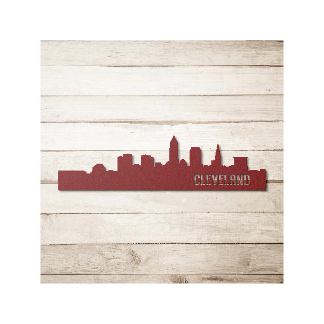 Cleveland Skyline Metal Sign, Cleveland Metal Sign, Cleveland Wall Art ...