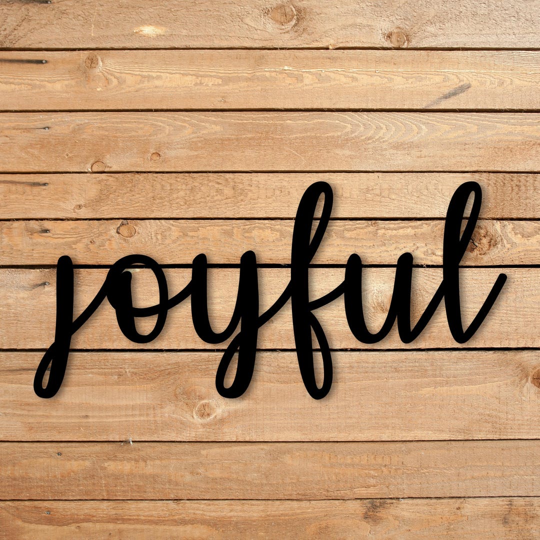 Custom Joyful Metal Sign Personalized Metal Word Wall Art Metal Home ...