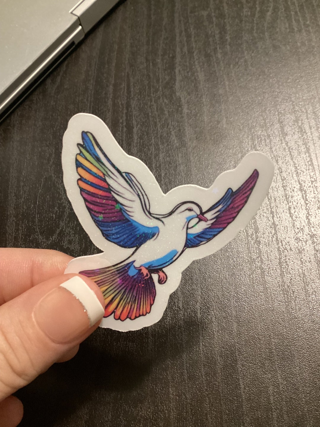 Rainbow Dove Waterproof Vinyl Sticker, Laptop Decal, Water Bottle Decor ...