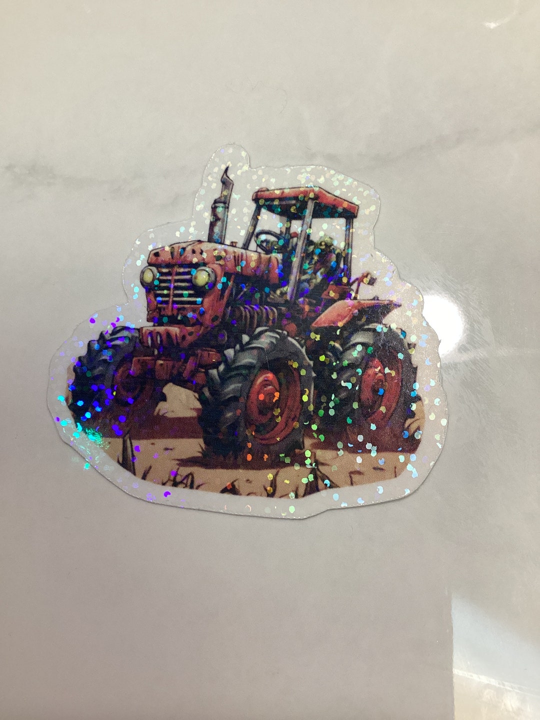 Zombie Tractor Waterproof Vinyl Sticker, Laptop Decal, Water Bottle ...