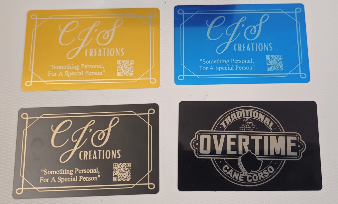 Laser Engraved Metal Cards - Etsy